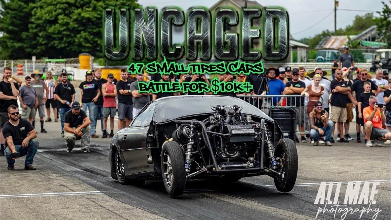47 SMALL TIRE cars BATTLE for OVER $10,000 at UNCAGED!!! - No Prep Racing