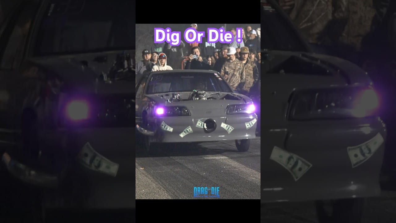 Turbo Mustang FLYING At Dig Or Die ! - No Prep Racing