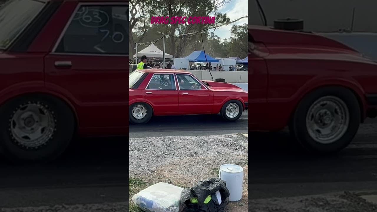 Drag Spec Ford Cortina goes no prep racing - No Prep Racing