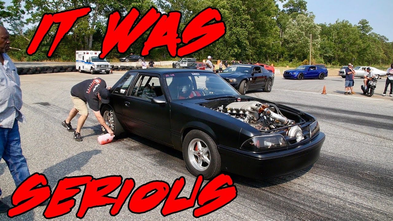SINGLE TURBO LS SWAPPED MUSTANG WAS ROWDY ON NO PREP - No Prep Racing